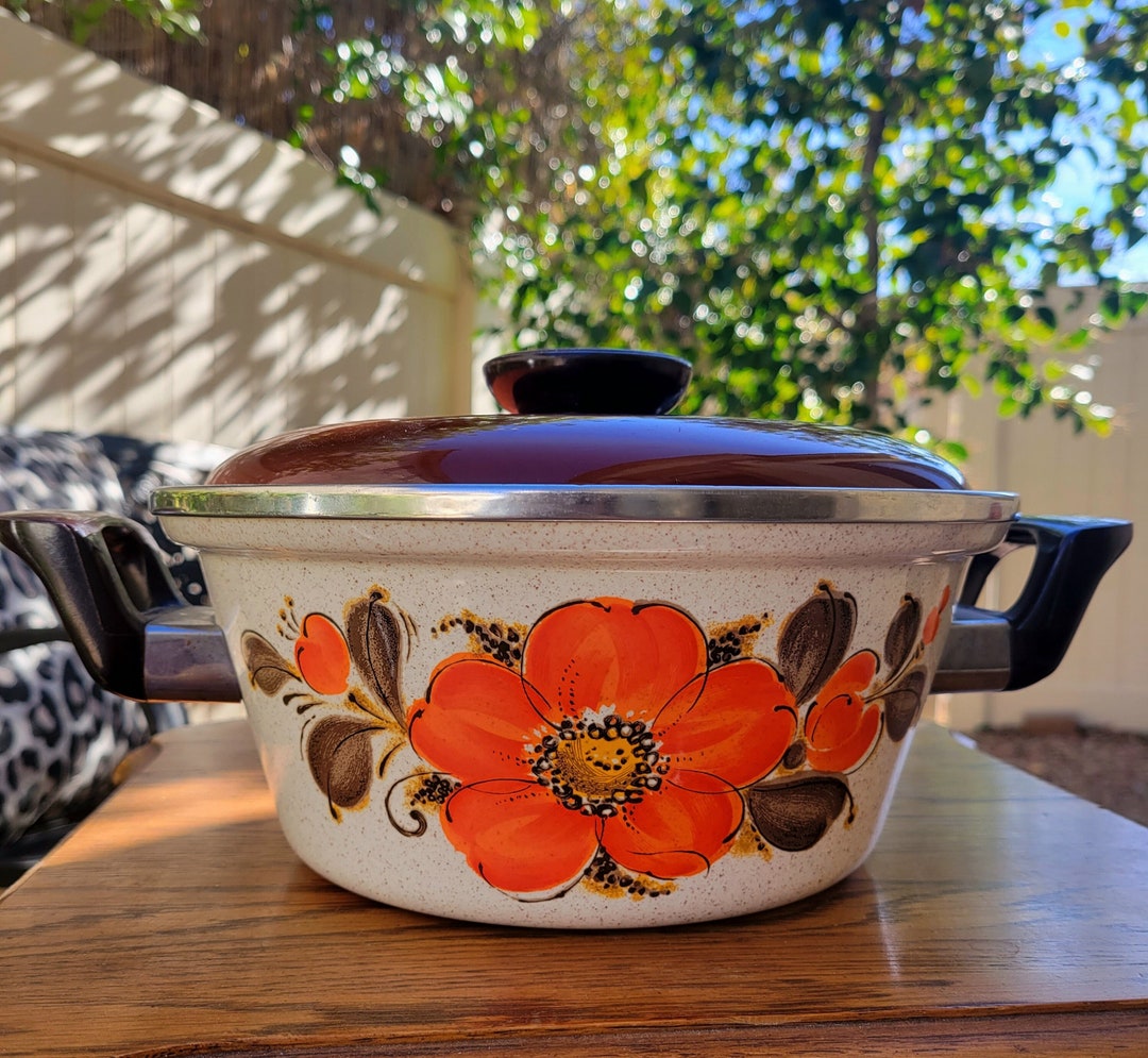 1970s Vintage Sanko Wear Show Pans Enamelware Dutch Oven W/lid - Etsy