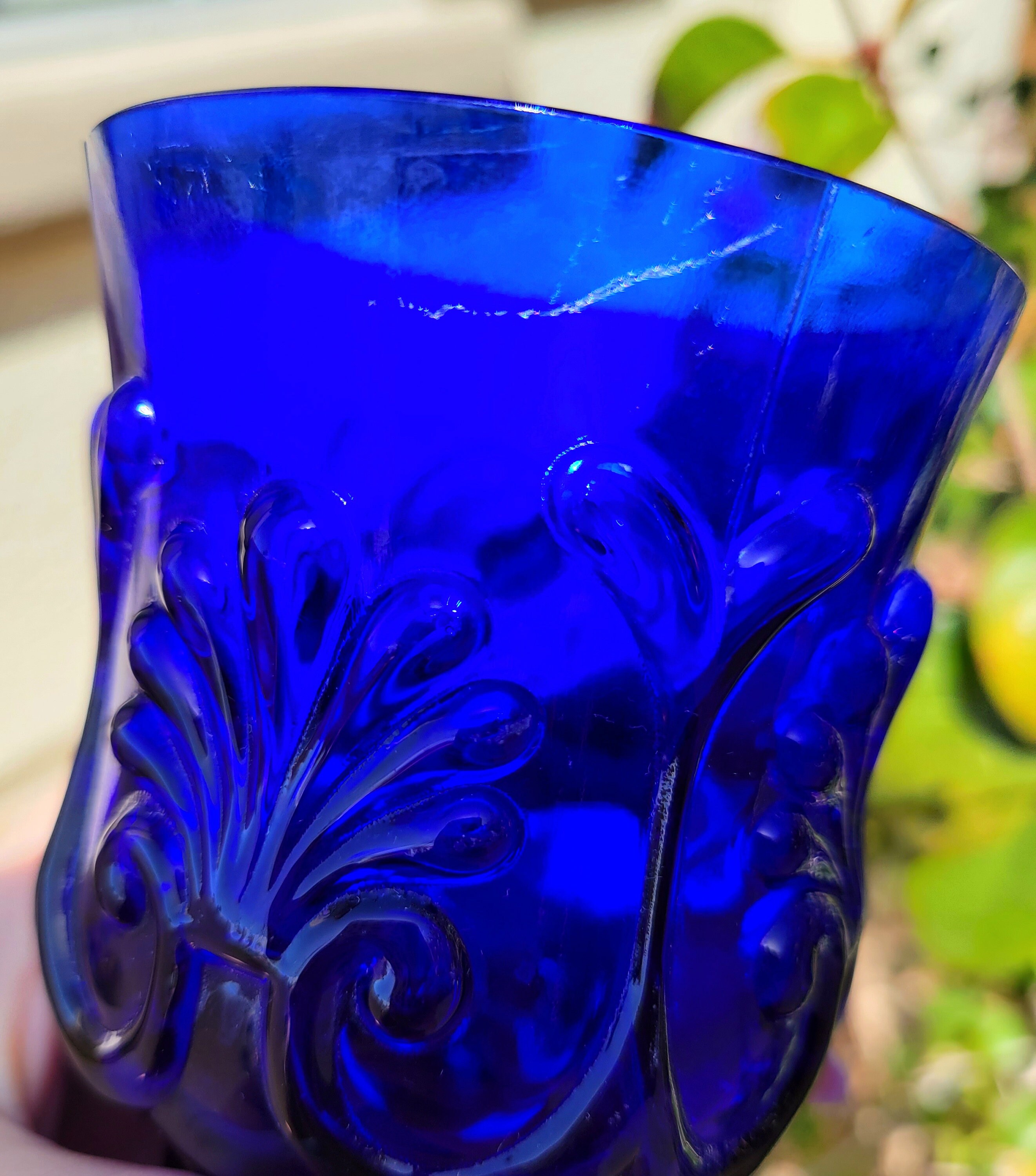 Cobalt Blue Vintage Pilgrim Glass Tumblers - Etsy