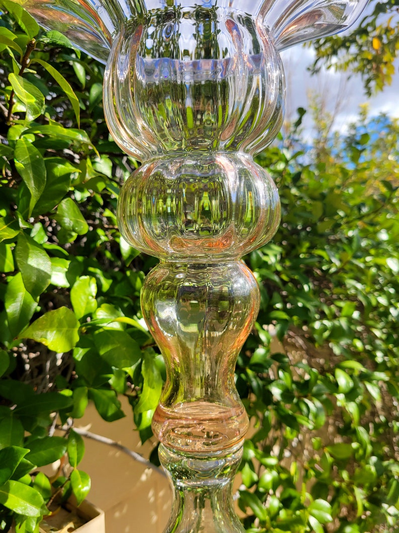 Vintage Pink Glass Vase Etsy