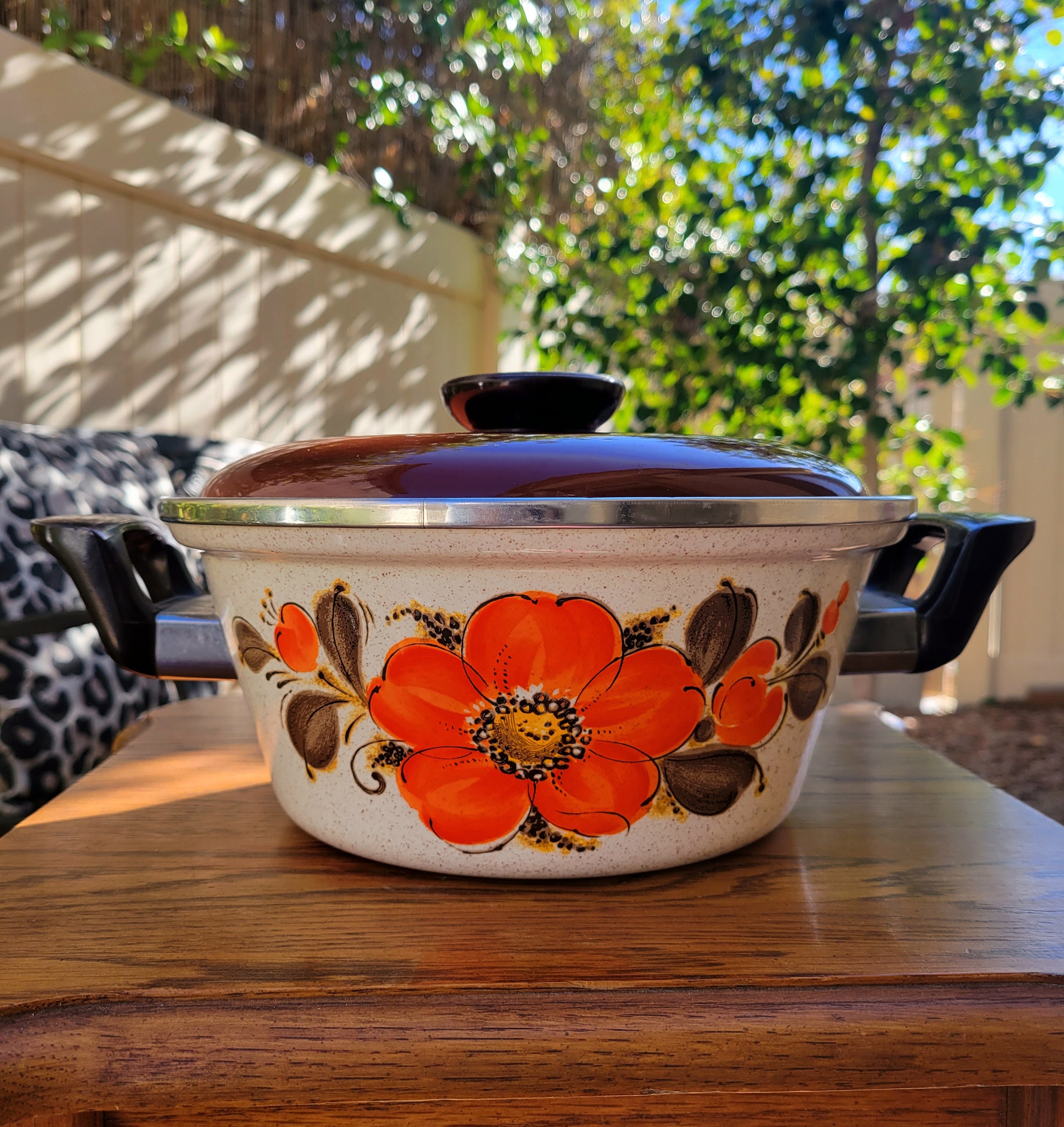 1970s Vintage Sanko Wear Show Pans Enamelware Dutch Oven W/lid - Etsy