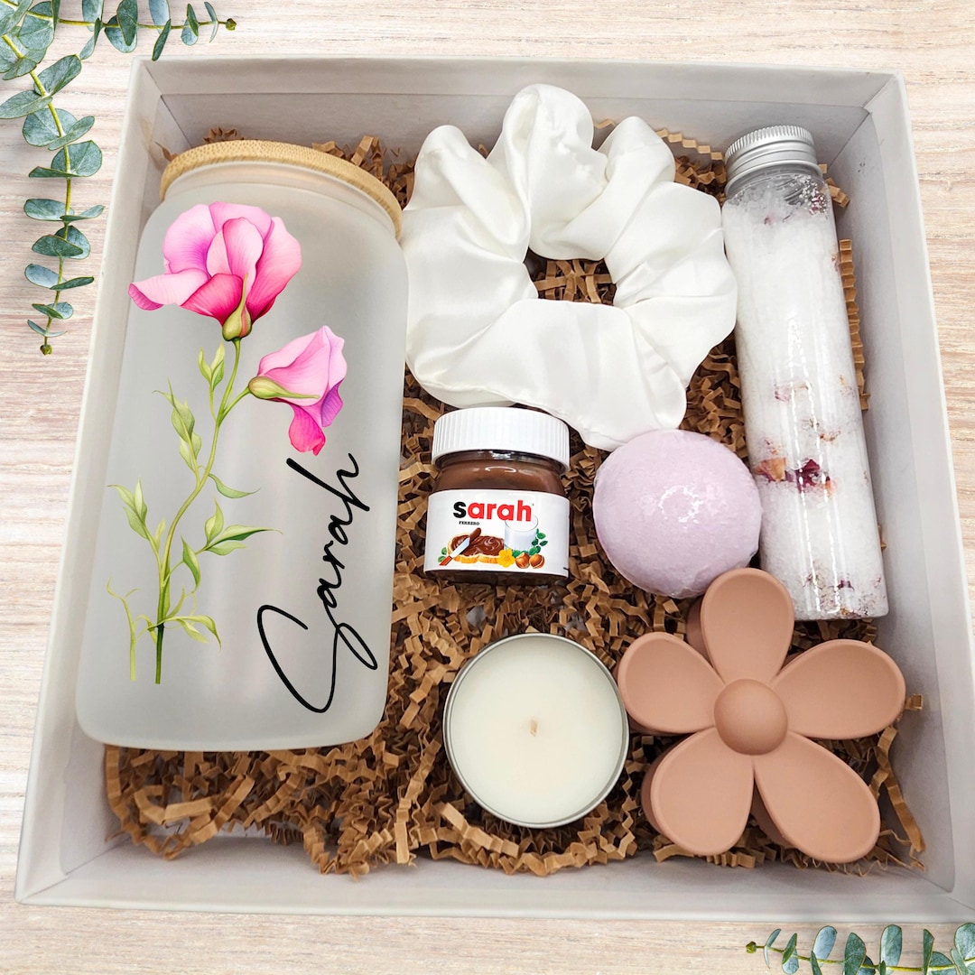 Birthday Flower Box Friend Pamper Birthday Box Best Friend Gift Basket ...