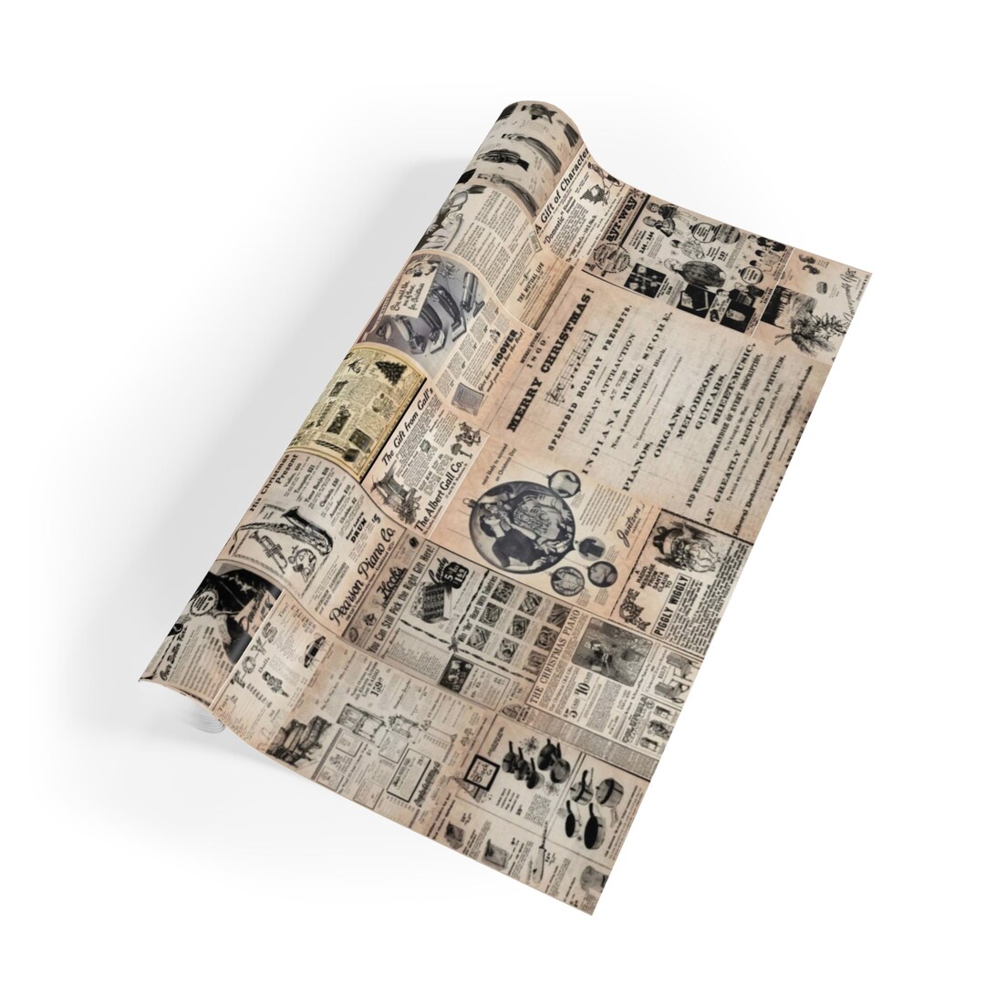 Vintage Christmas Newspaper Ads Gift Wrapping Paper Rolls - Etsy