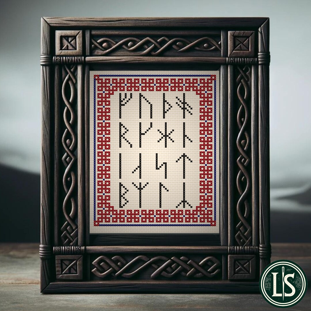 Younger Futhark Runes Cross Stitch Pattern: Viking Age Norse Embroidery ...