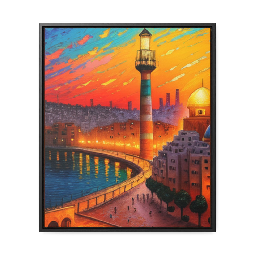 Palestine Reconstruction Futuristic City Wall Art Gaza Cityscape Urban ...
