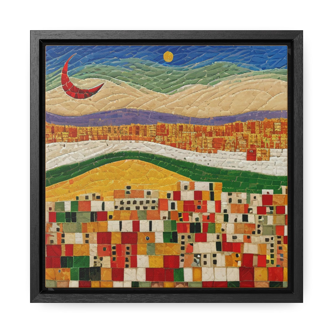 Historic Palestine City Applique-inspired Landscape Canvas Wall Art ...