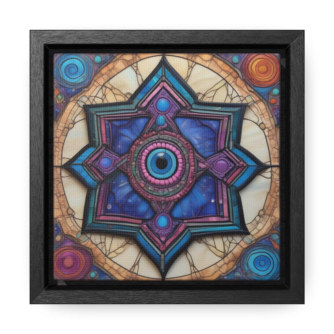 Mystical Evil Eye Nazar, Spiritual Harmony Protection Talisman, Canvas ...