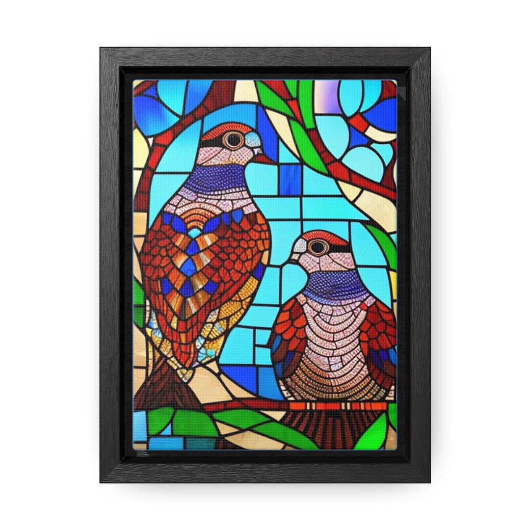 Two Turtle Doves Stained Glass Canvas Print | Song of Solomon Inspired ...