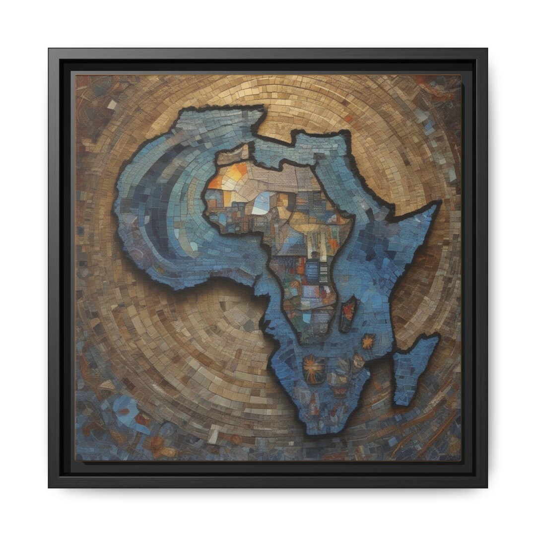 The Two Africas – Twin Africa Map Mosaic Canvas | Pan-african Symbolic ...