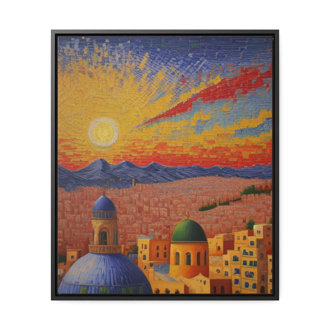 Gaza Palestine Palestinian Mosaic Impressionistic Cityscape Wall Art ...