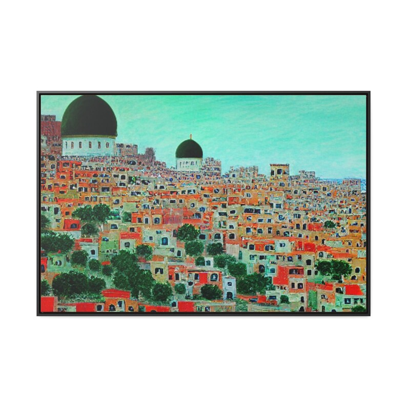 Gaza City Hilltop View, Palestine Cityscape Palestinian Wall Art, Home ...