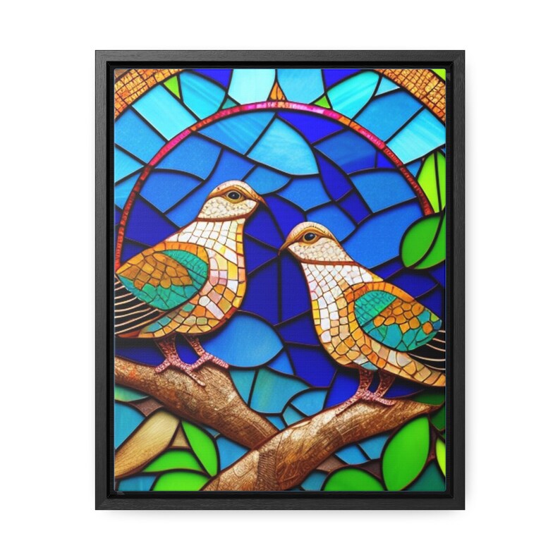 Two Turtle Doves Peace Stained Glass Abstract Art, Church Wall Decor ...