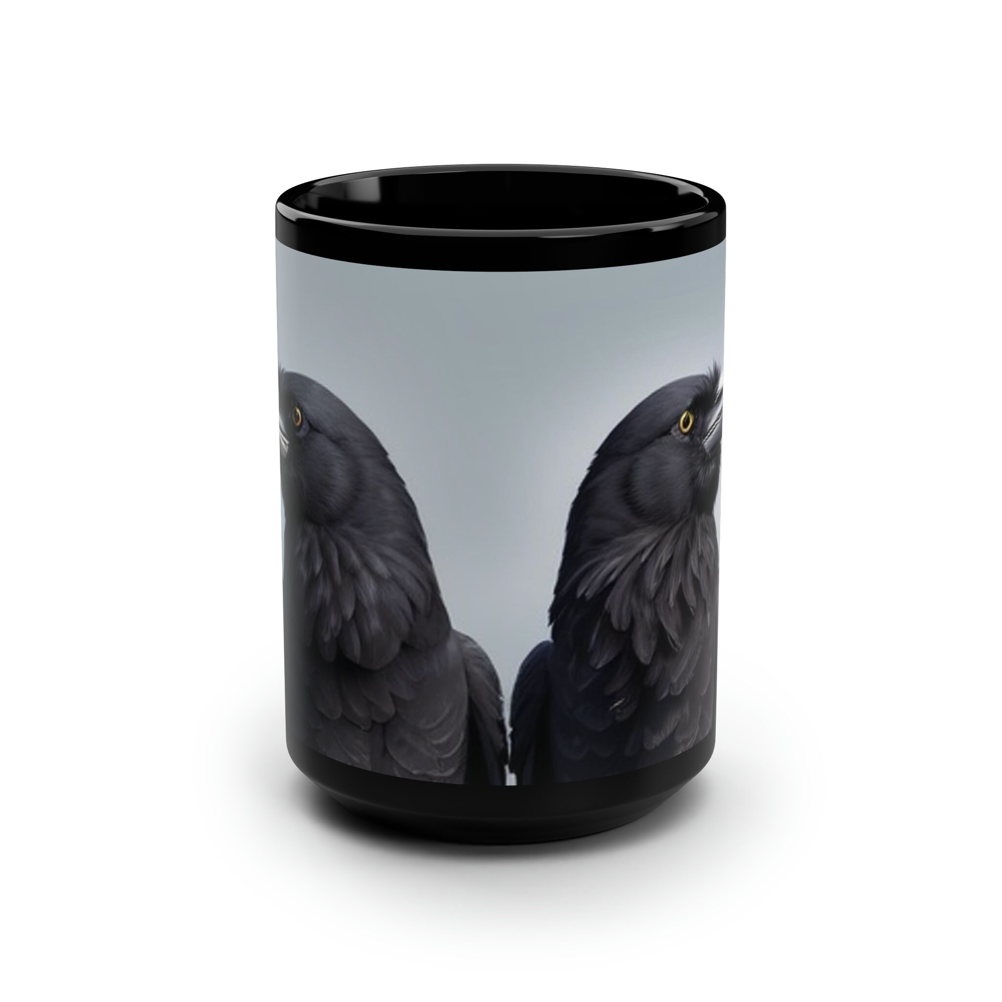 Odins Ravens Coffee Mug Black 15oz Huginn Muninn Thought and Memory ...