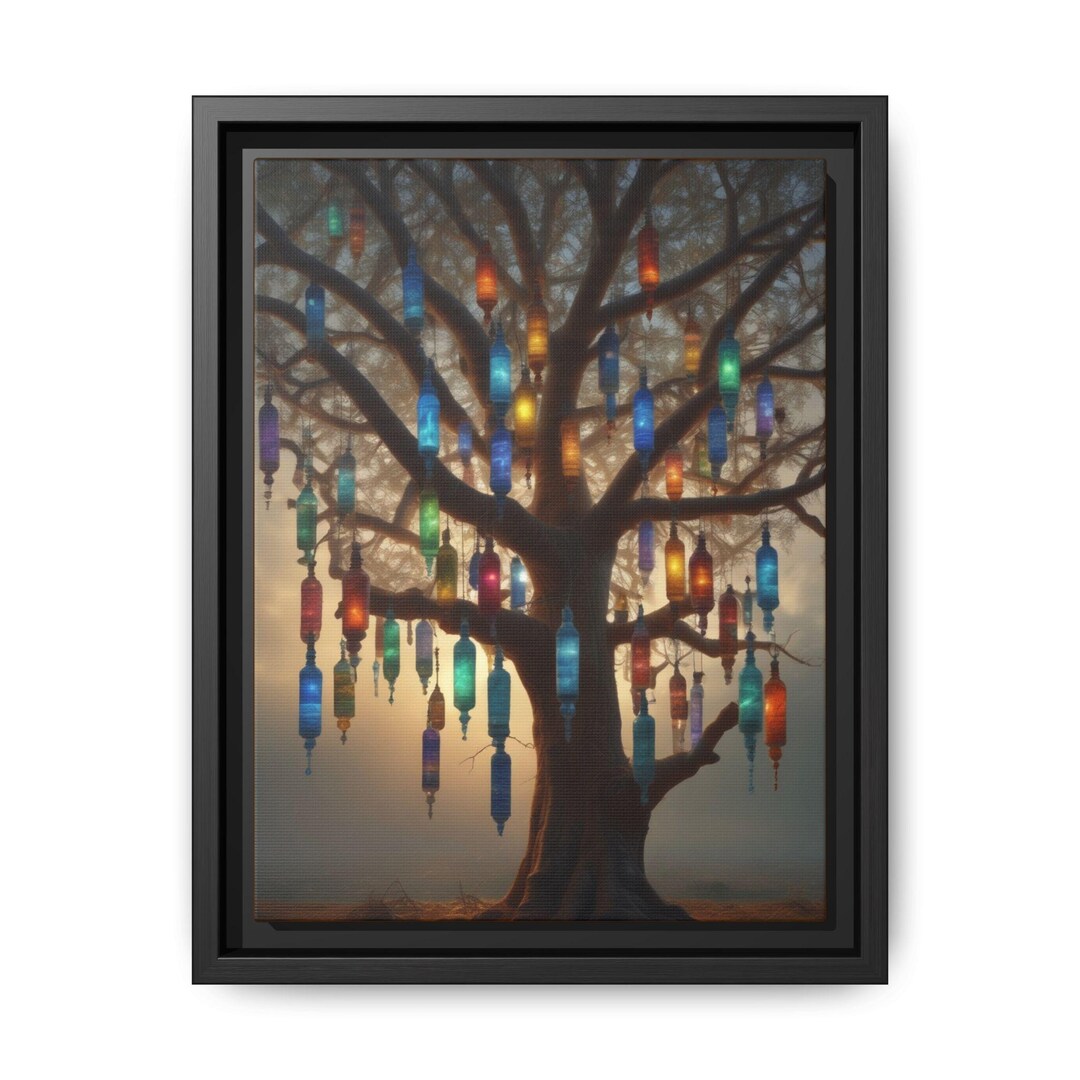Misty Bayou Bottle Tree Giclée Canvas Print | Southern Gothic Folk Art ...