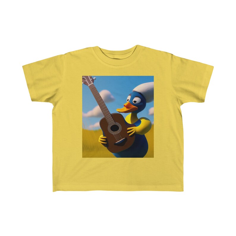 Cute Duck Toddler Short Sleeve Tee Shirt, Music-inspired Wacky Quacky ...