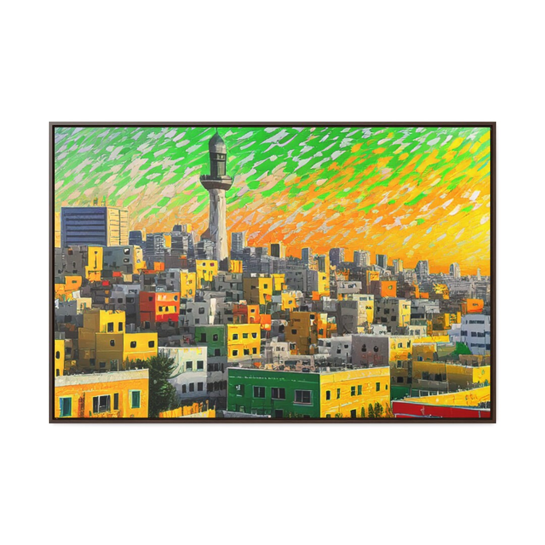 Cityscape Wall Art Gaza Palestine Canvas Palestinian Territory Vibrant ...