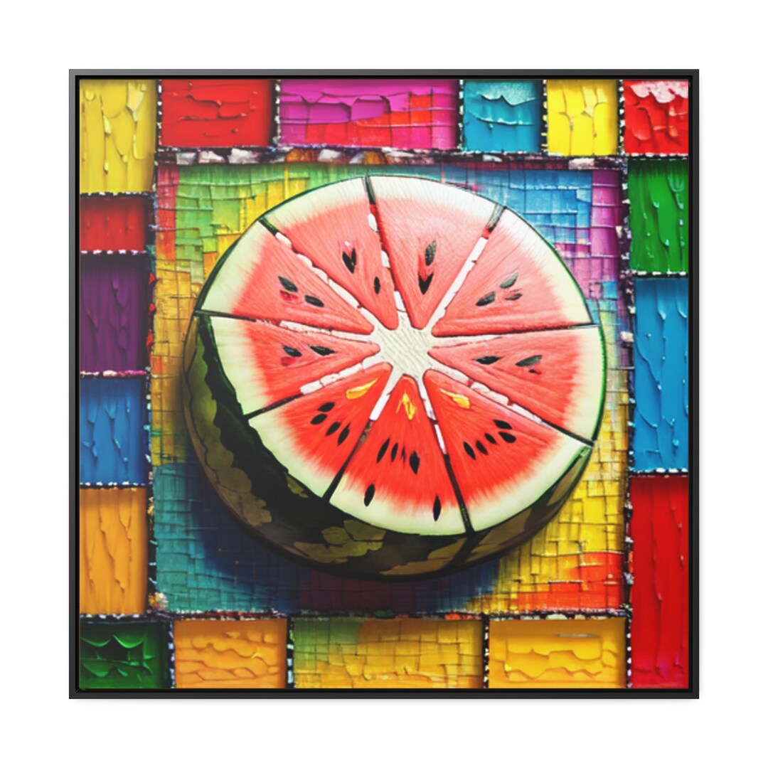 Palestine Watermelon Art Canvas Painting Print, Modern Art Maximalist ...