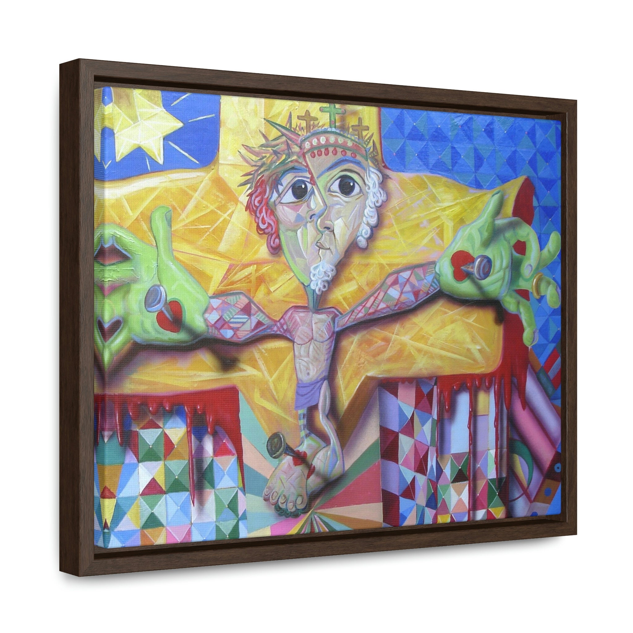 Jesus Religion Wall Art Star of David, Crucifixion Canvas Print, Modern Contemporary Crucifix ...