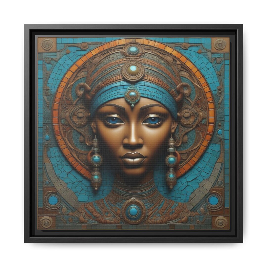 Ebony Woman Adorned in Sacred Power, Crowned With Celestial Headdress ...