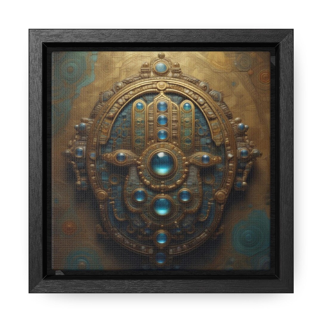 Hamsa Hand of Fatima Canvas Print – Evil Eye Wall Art Giclée, Nazar ...