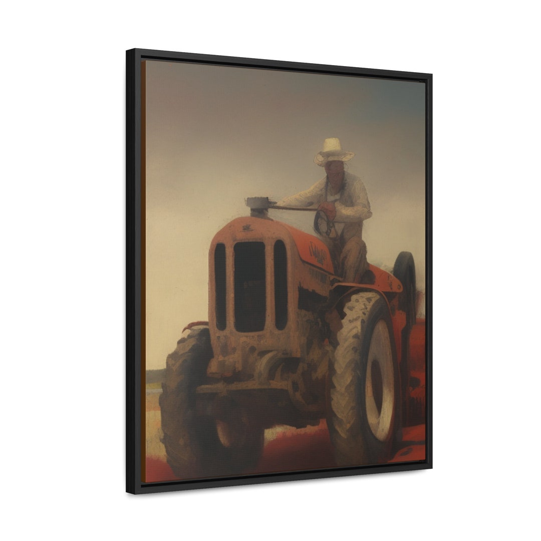 Rustic Red Tractor Art Wrapped Canvas Print, for Farmhouse and Country ...