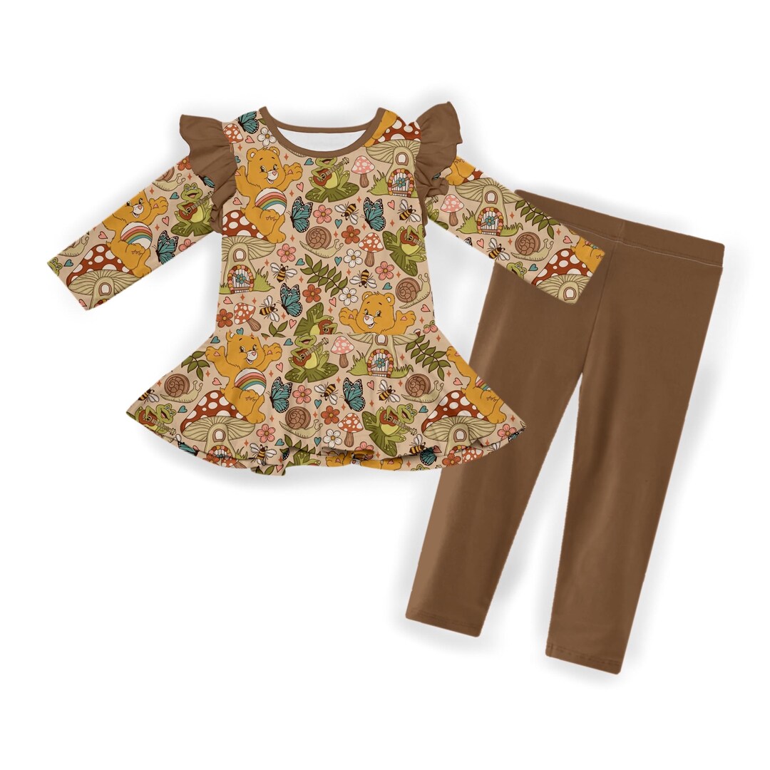 PREORDER Cheer Bear Cottage Bamboo 2 Piece Peplum Legging Set - Etsy