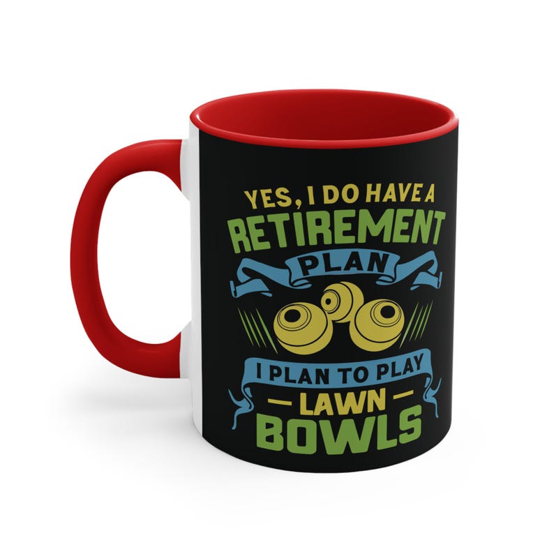 Lawn Bowls Retirement Mug: Colourful Coffee Cup Gift for Retirees ...