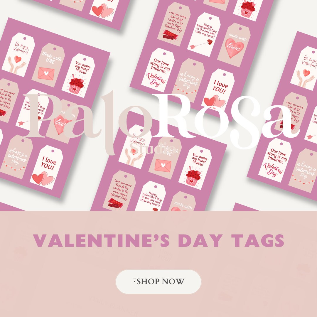 Valentines Day Gift Tags L Gift Tags for Valentine's Day. Printable PDF ...