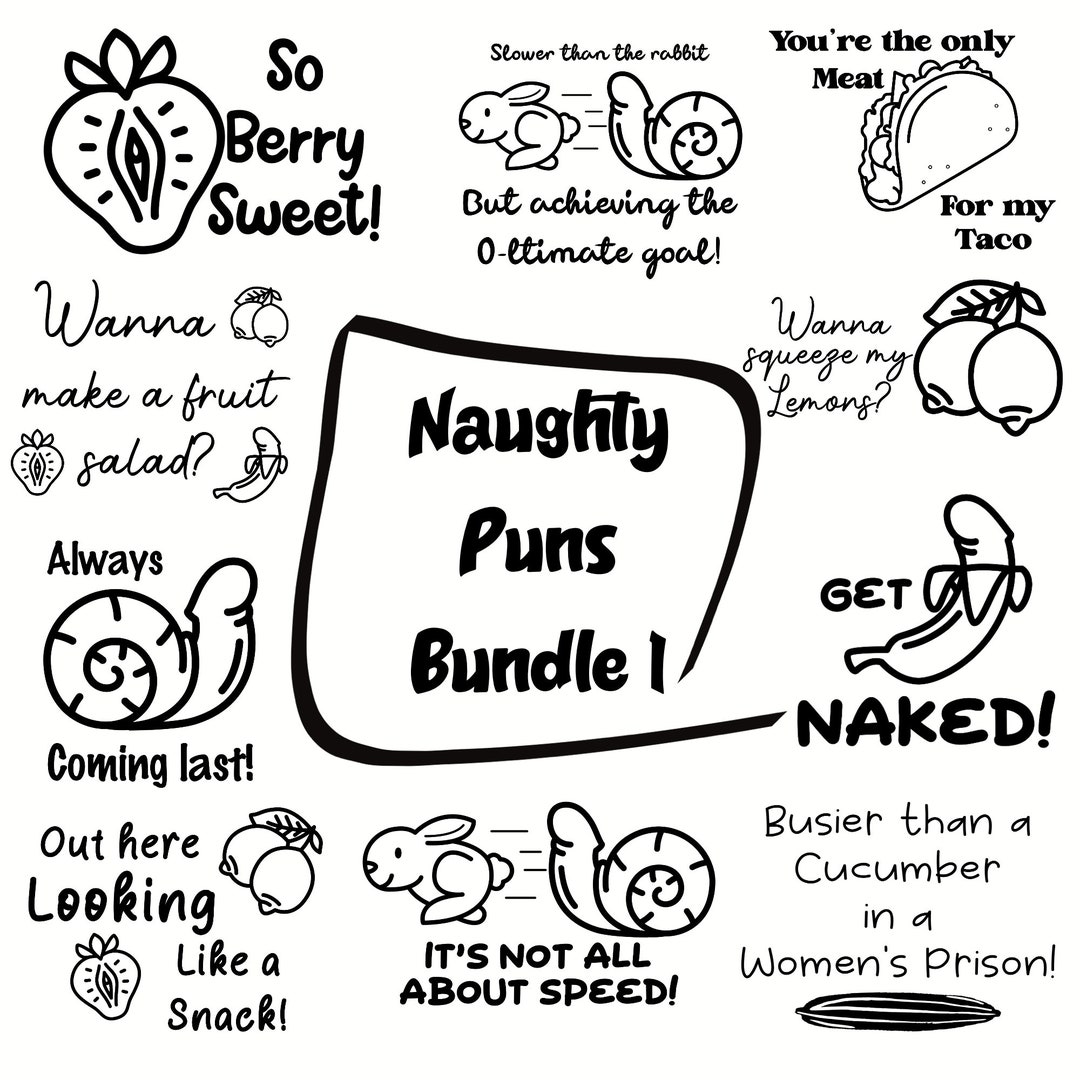 Cheeky Pun SVG Bundle, Adult Humor Designs, Naughty Sayings, Digital ...