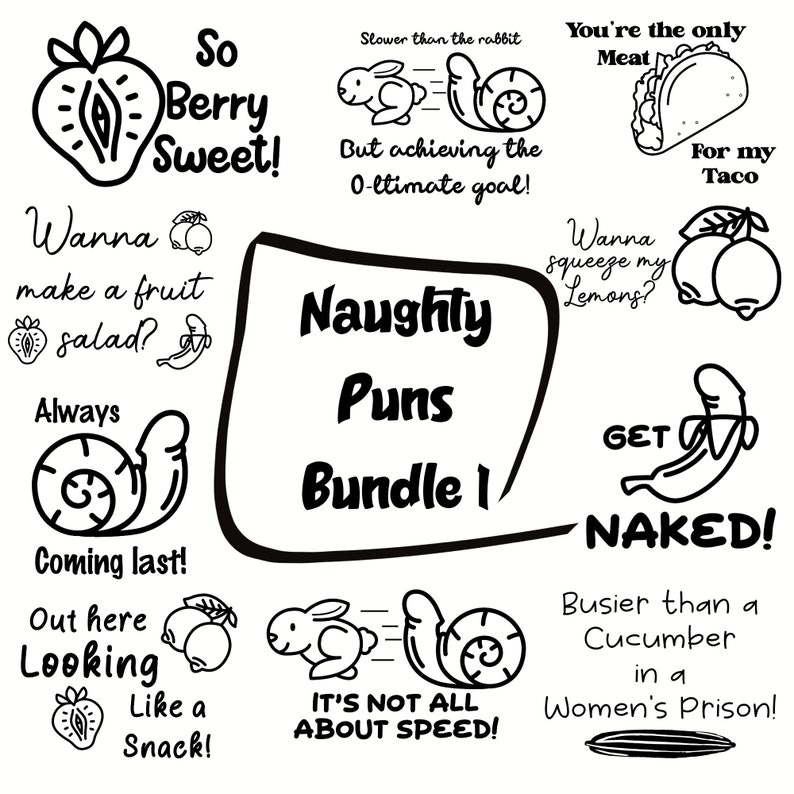 Cheeky Pun SVG Bundle, Adult Humor Designs, Naughty Sayings, Digital ...