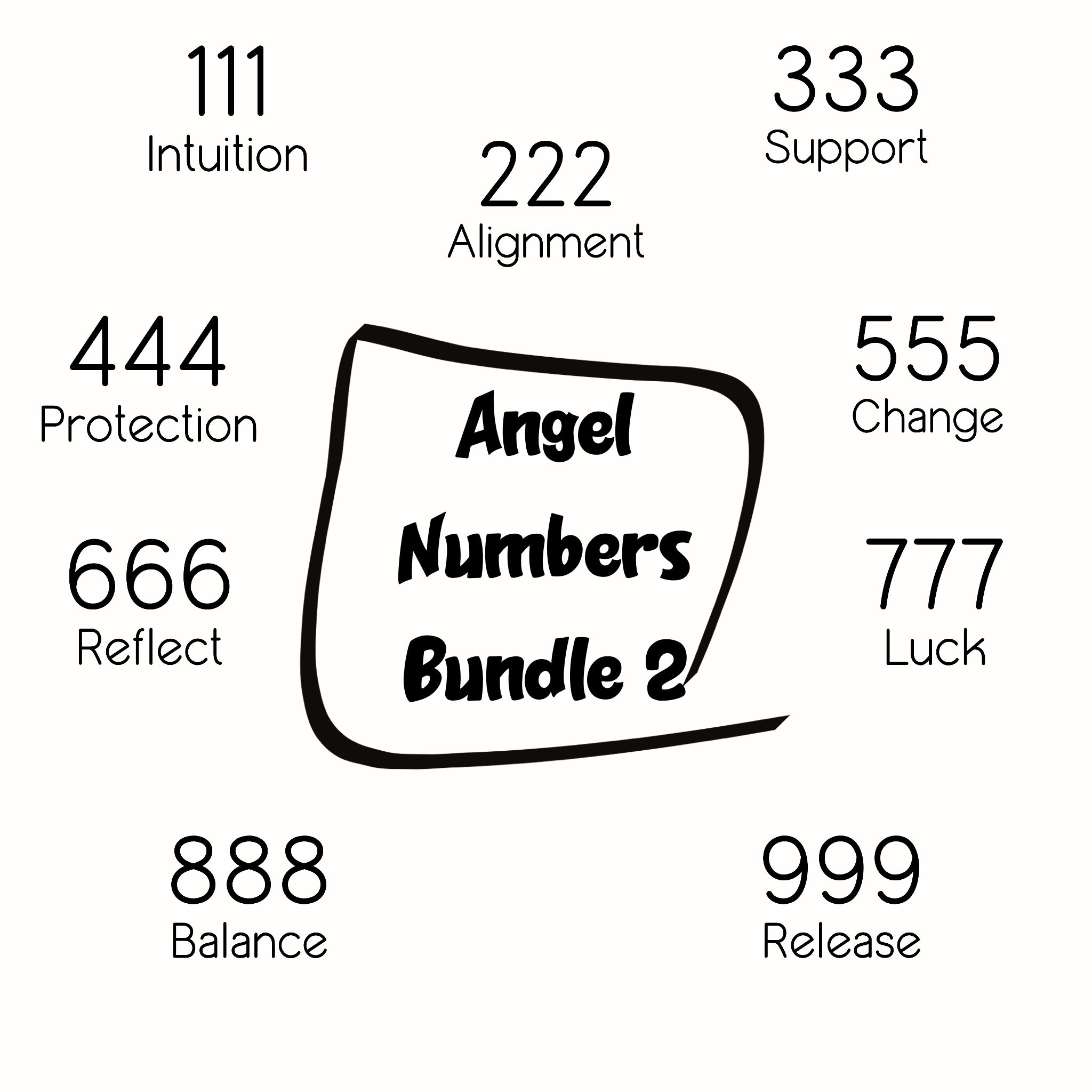Angel Numbers SVG Bundle 2 for Manifestation, Law of Attraction Designs ...