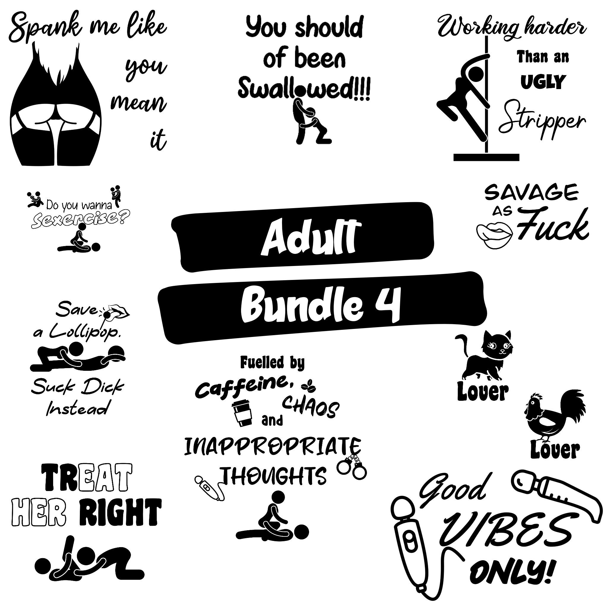 Adult SVG Bundle 4. Sarcastic Bundle. Sassy Bundle. Swear/cuss Word ...