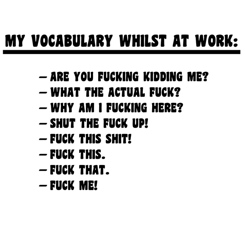 My Vocabulary at Work SVG. Profanity Mug Digital Download File. Adult ...