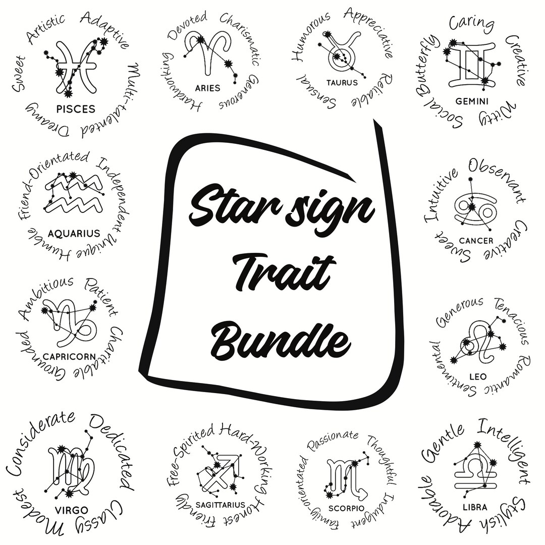 Astrological, Star Sign, Personality Trait SVG. Zodiac, Horoscope PNG ...