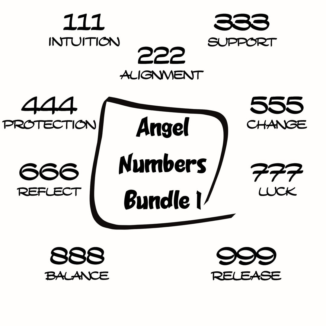 Angel Numbers SVG Bundle 1 for Manifestation, Law of Attraction Designs ...