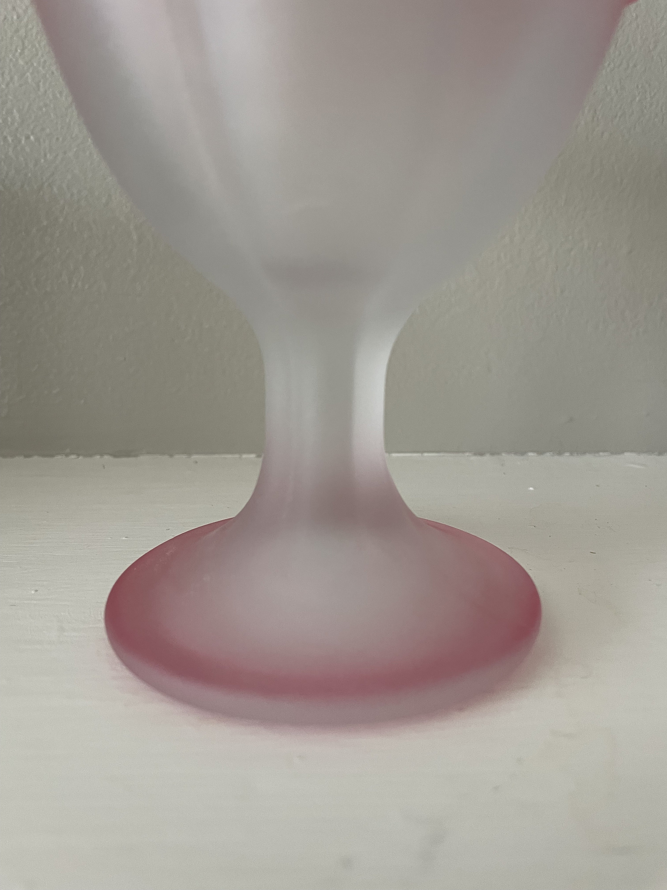 Vintage Frosted Pink Glass Sundae Cup - Etsy