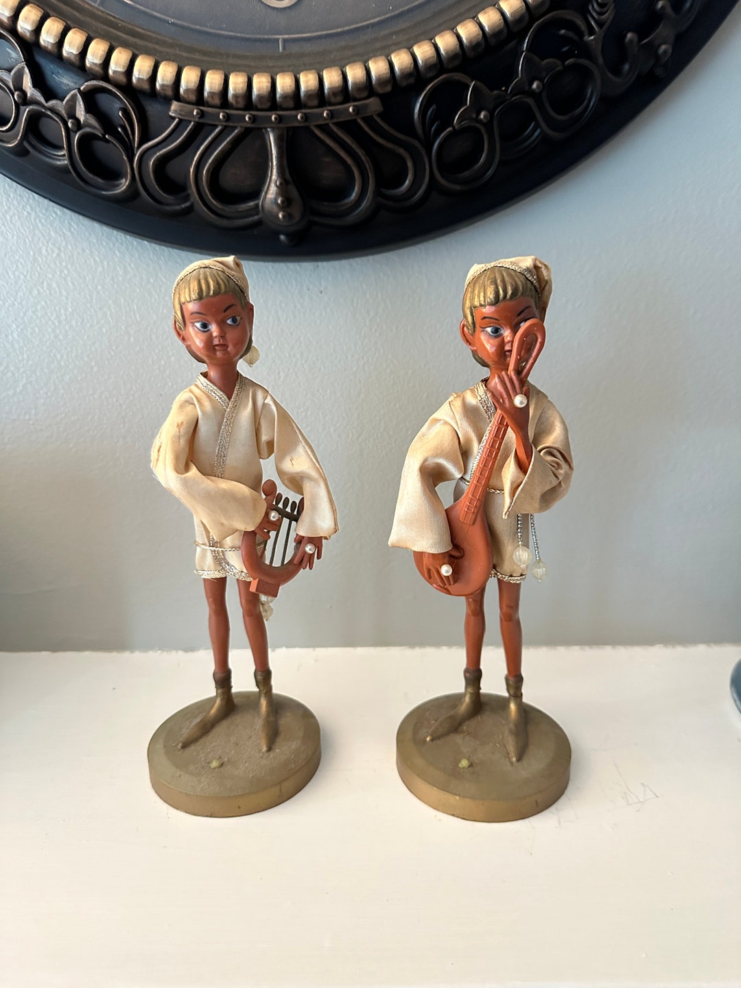 Pair of Vintage Mid Century Pixie Elves W/ Instruments - Etsy