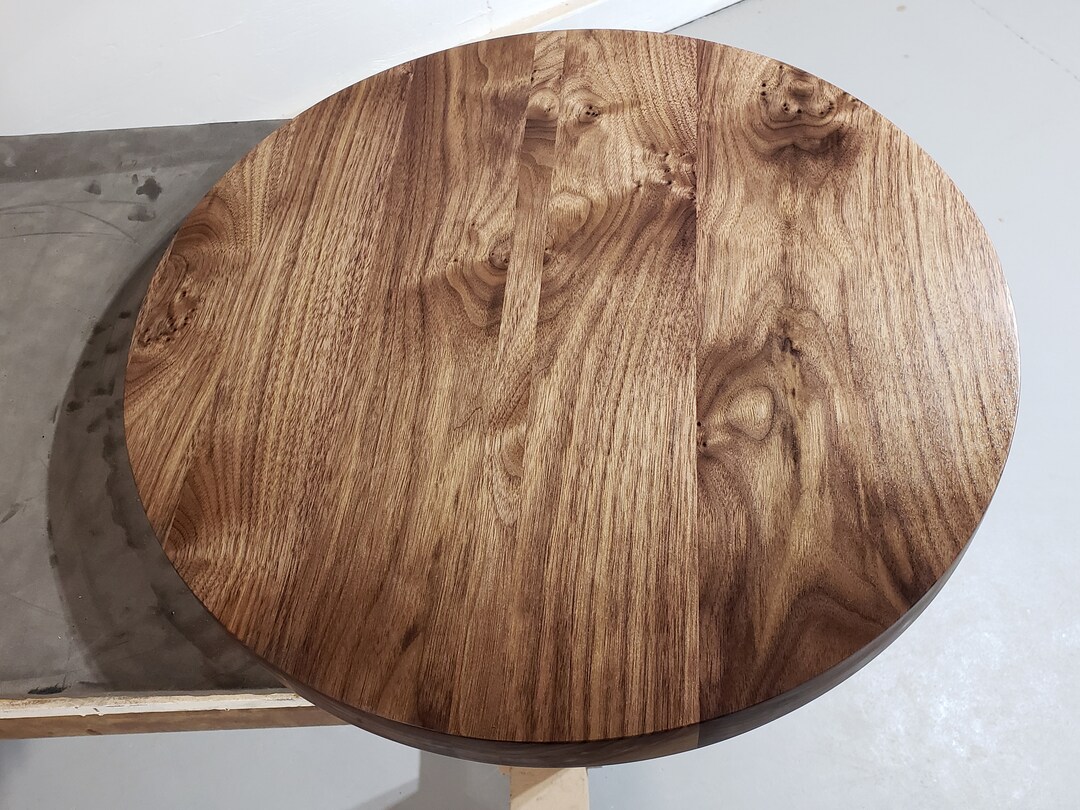Round Walnut Table Top, Ready to Use, Build Your Own Table 18 Inch ...