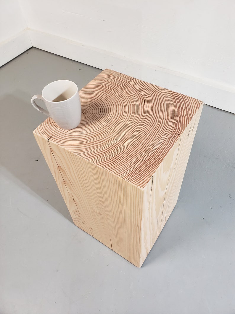 Large Timber Block Side Table Tall Wood Plinth - Etsy