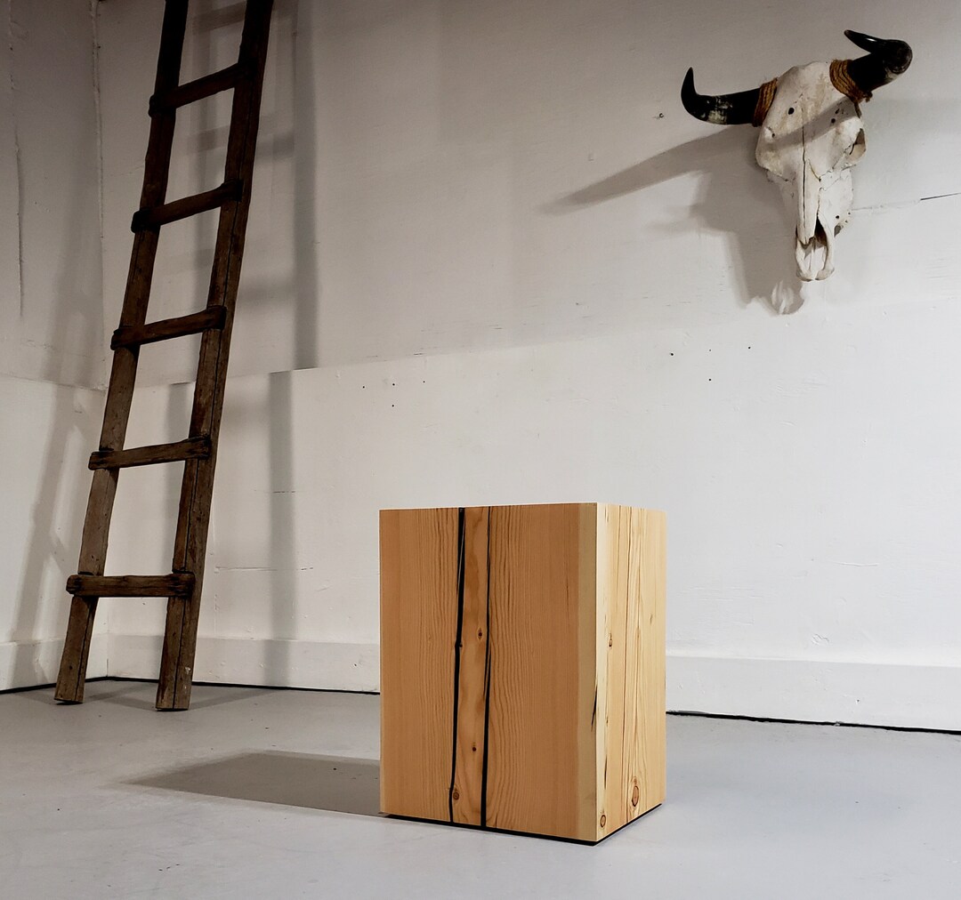 Timber Block Stump Side Table Modern Cube Plinth - Etsy