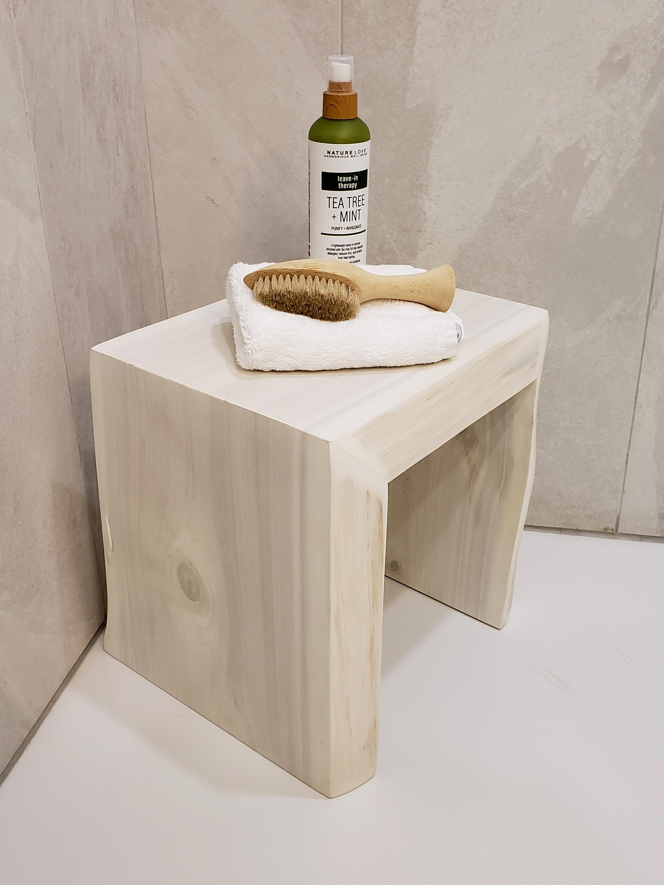 Bathroom Shower Spa Step Stool Bench Live Edge Cedar Wood Gift - Etsy