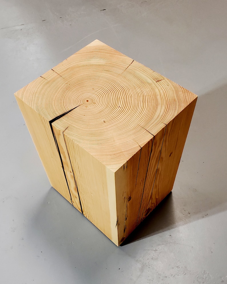 Timber Block Side Table Stump Stool Modern Minimalist Cube - Etsy