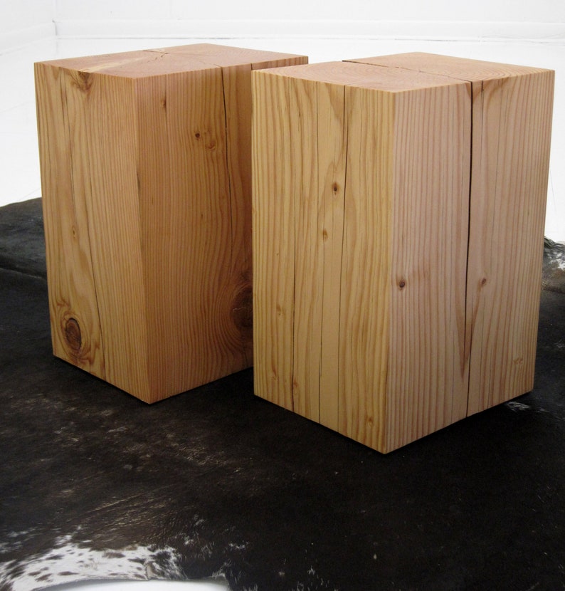 Timber Block Side Table Stump Stool Modern Minimalist Cube - Etsy