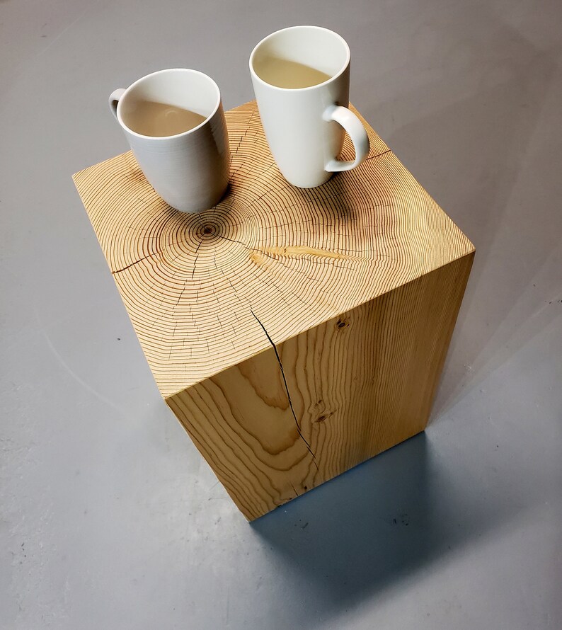 Timber Block Side Table Stump Stool Modern Minimalist Cube - Etsy