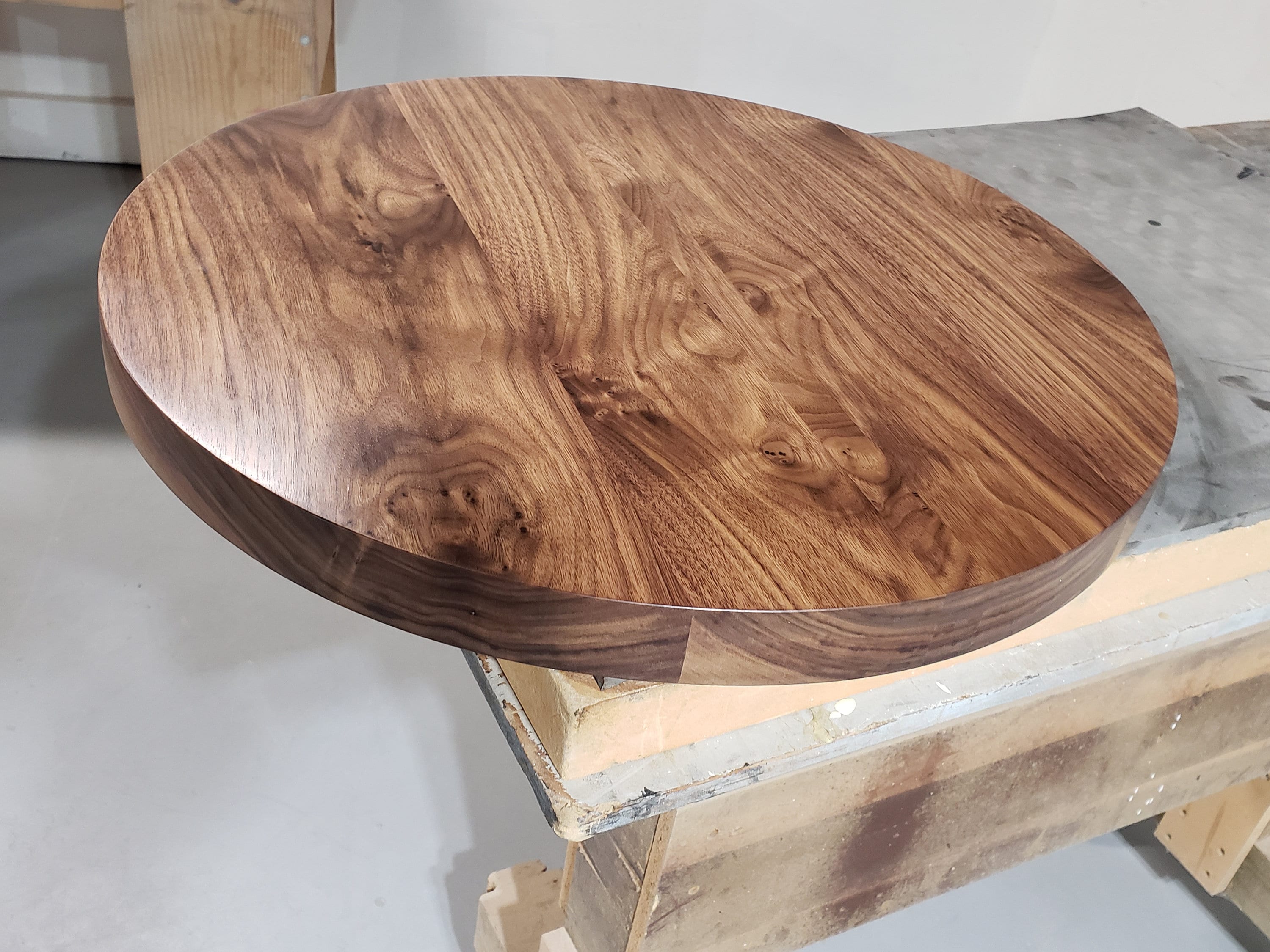Round Walnut Table Top, Ready to Use, Build Your Own Table 18 Inch ...