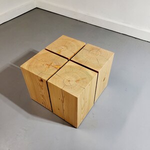 Timber Block Side Table, Stump Stool, Modern Minimalist Cube Side Table ...