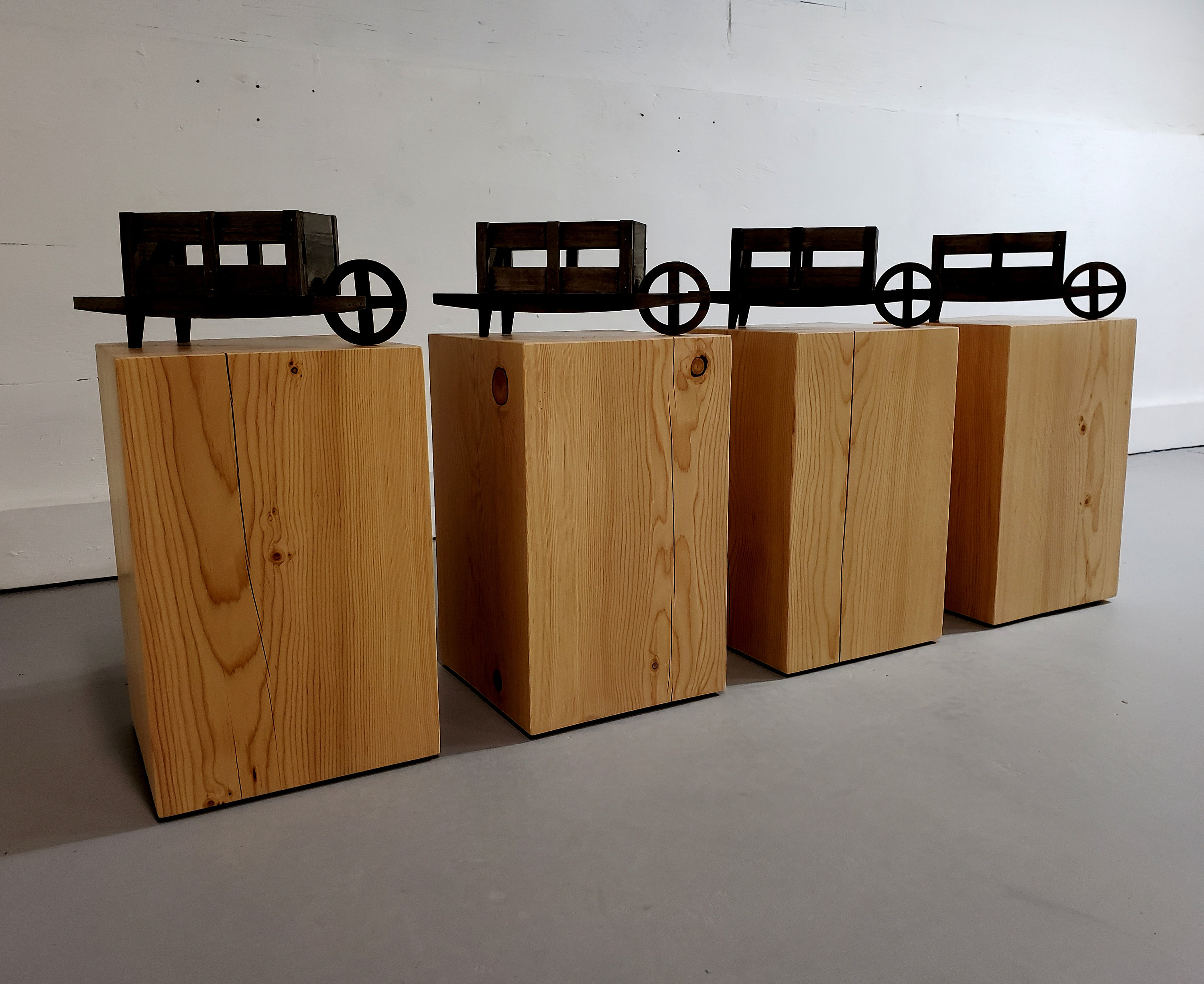 Timber Block Side Table, Stump Stool, Modern Minimalist Cube Side Table ...