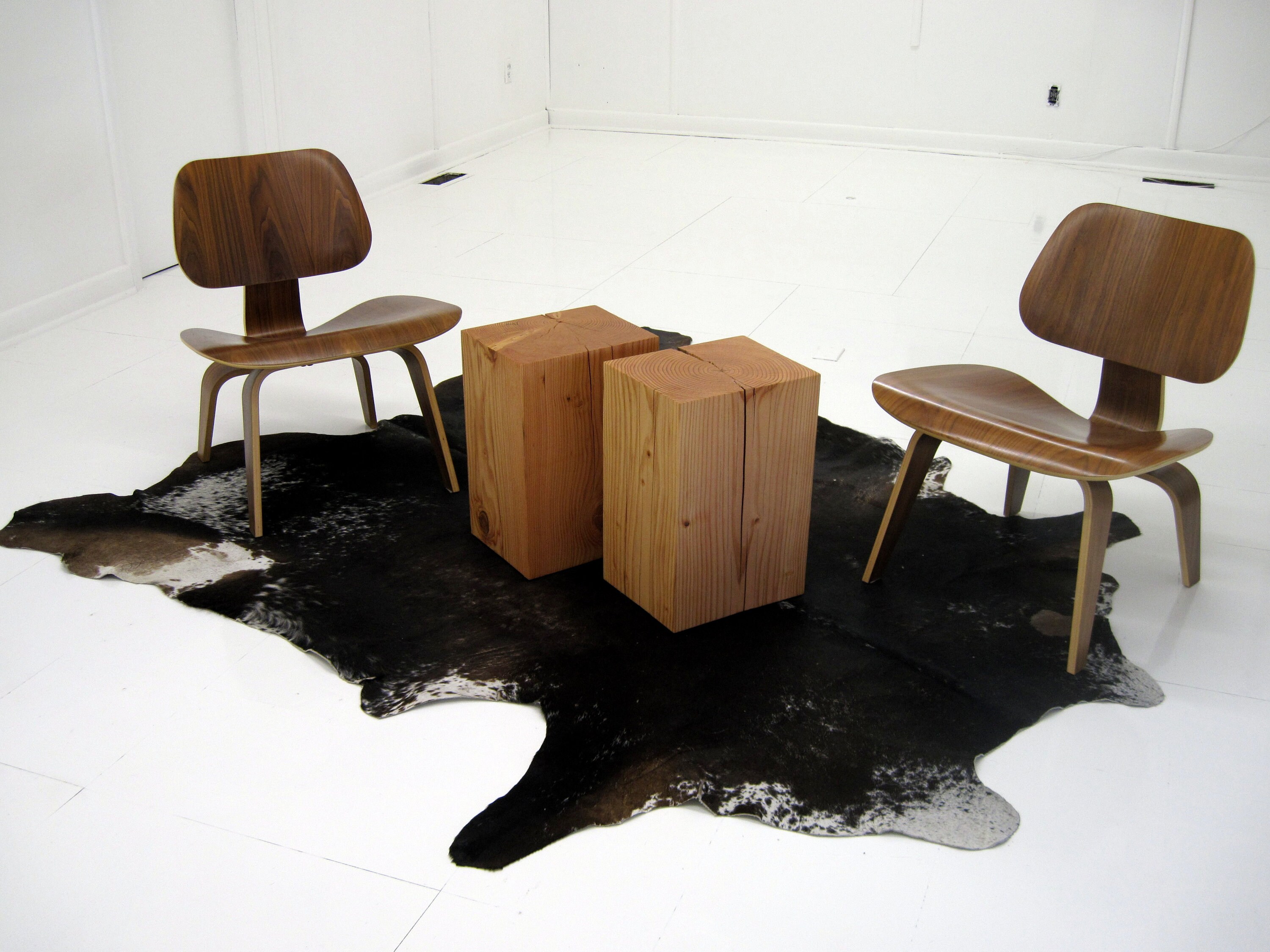 Timber Block Side Table, Stump Stool, Modern Minimalist Cube Side Table ...