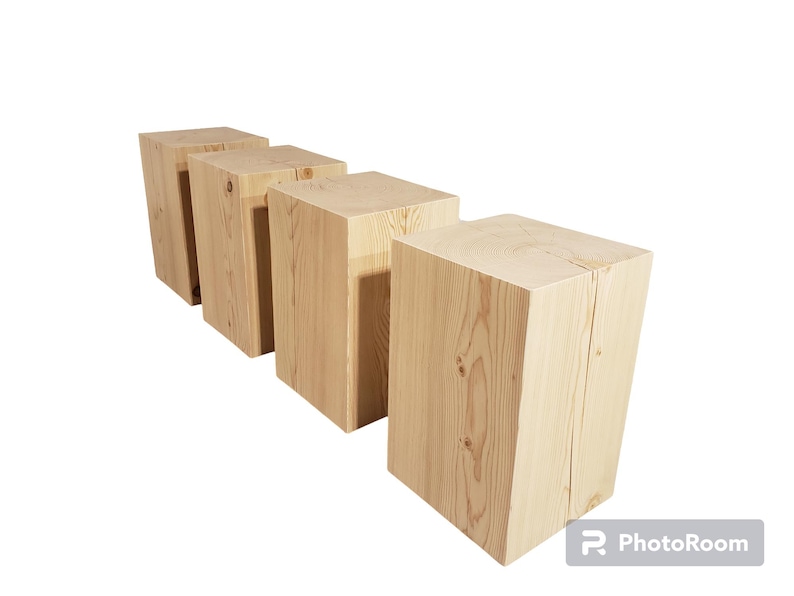 Timber Block Stump Side Table Modern Cube Plinth - Etsy
