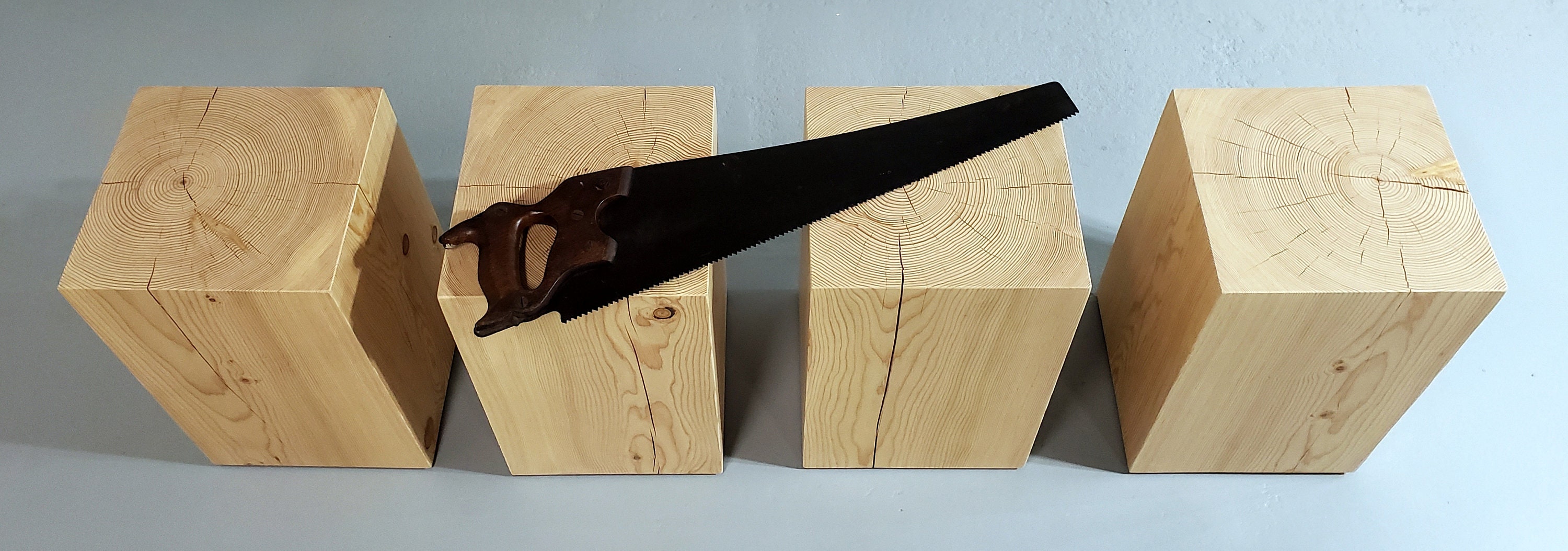 Timber Block Side Table, Stump Stool, Modern Minimalist Cube Side Table ...