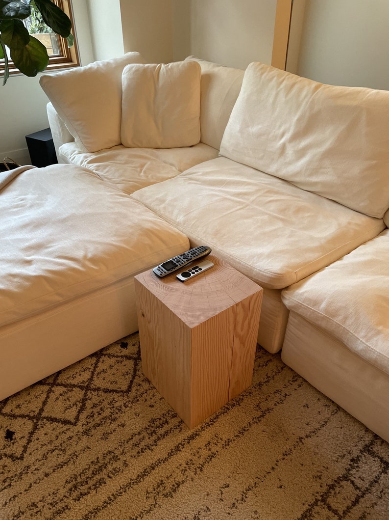 Timber Block Side Table, Stump Stool, Modern Minimalist Cube Side Table ...